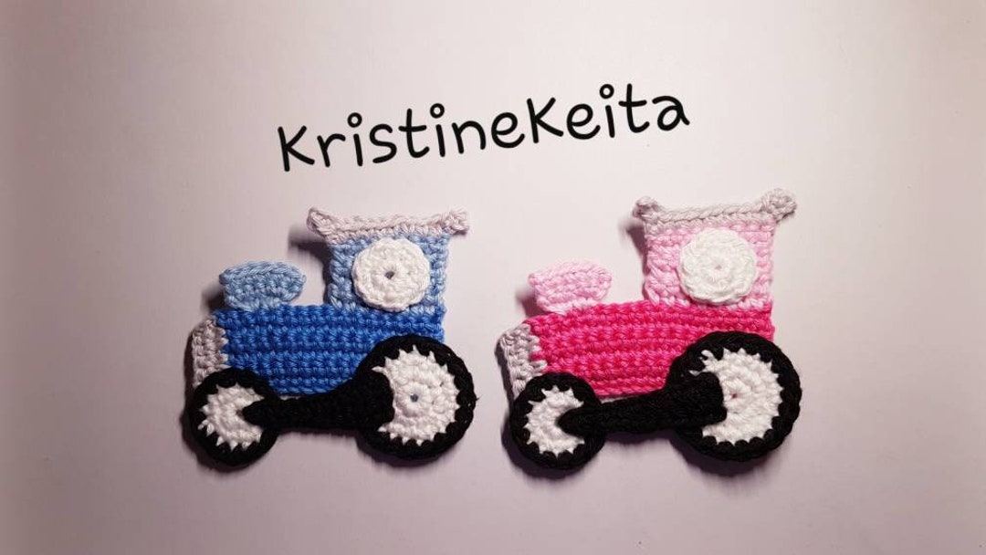 Crochet Train Applique,train Applique,blue Train,pink Train Motif ...