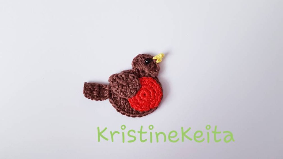 Robin Applique,crochet Christmas Robin Applique,robin Motif ...