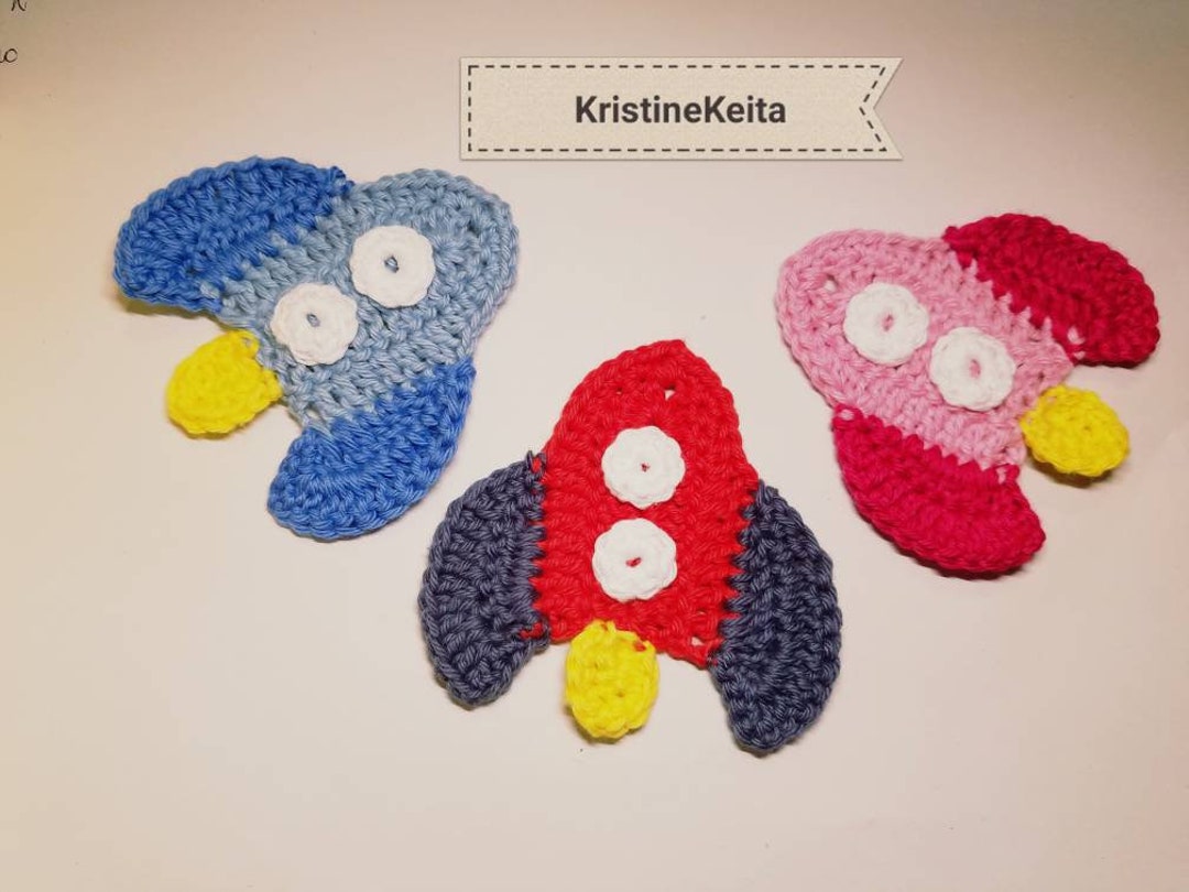 Rocket Applique,crochet Rocket Applique,rocket Motif,embellishment ...