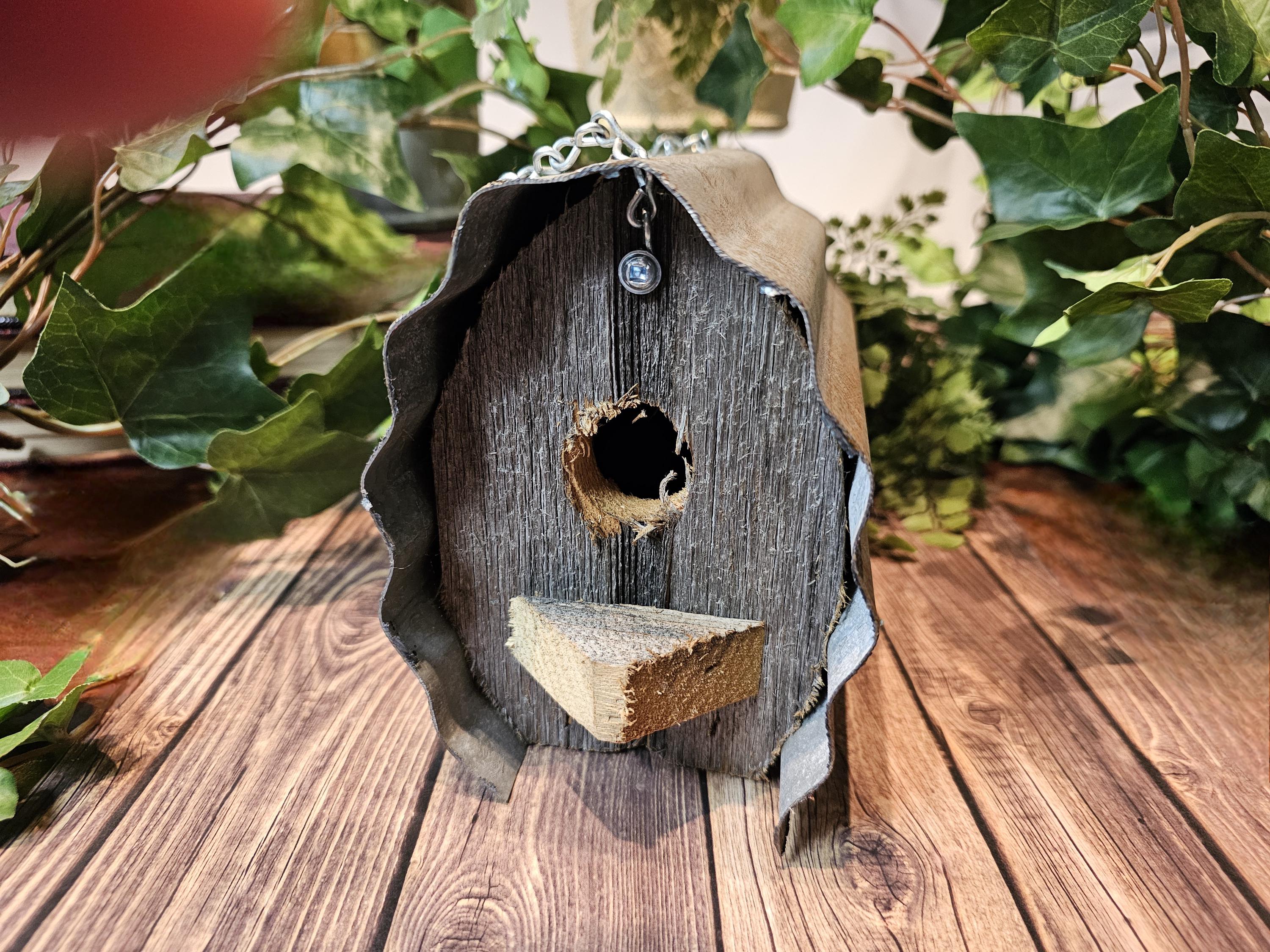 Amish Bird House Made From 1800's Barn Wood With Corrugated Metal Roof ...