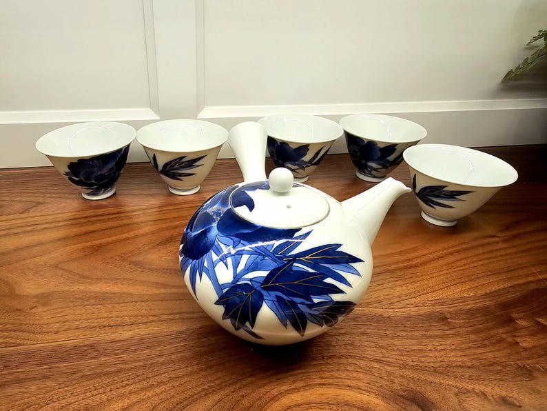 Vintage Koransha Arita Tea Set. Kyusu Side Handle Teapot and 5 Cups ...