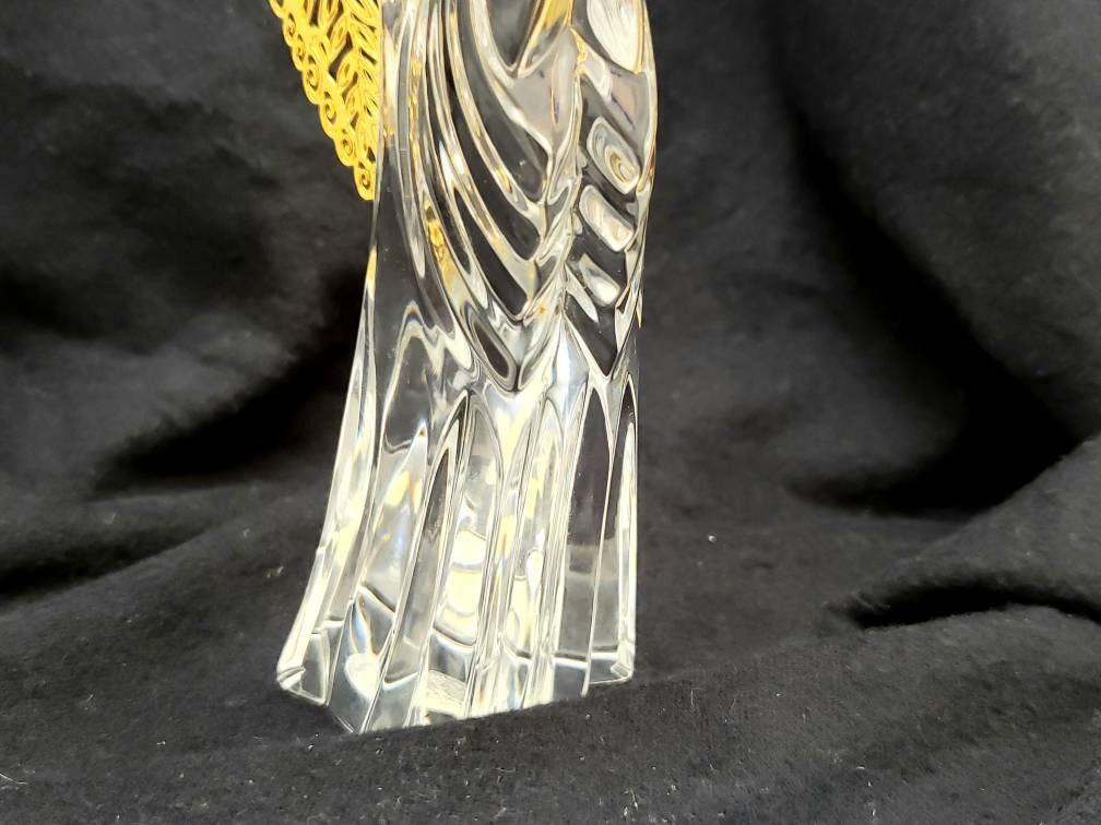 Crystal Angel With Golden Gossamer Wings by Gorham. Made in Germany ...