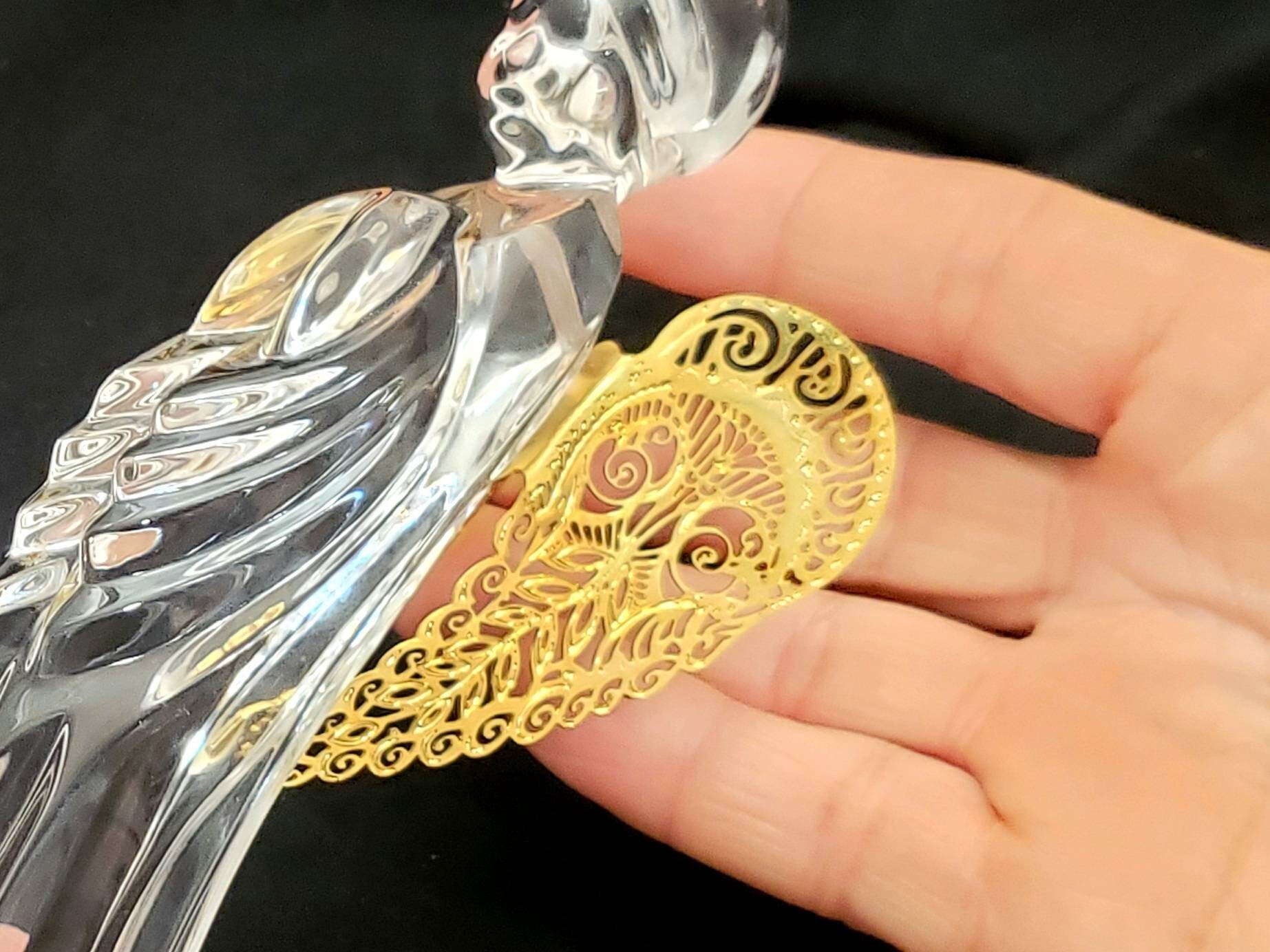 Crystal Angel With Golden Gossamer Wings by Gorham. Made in Germany ...