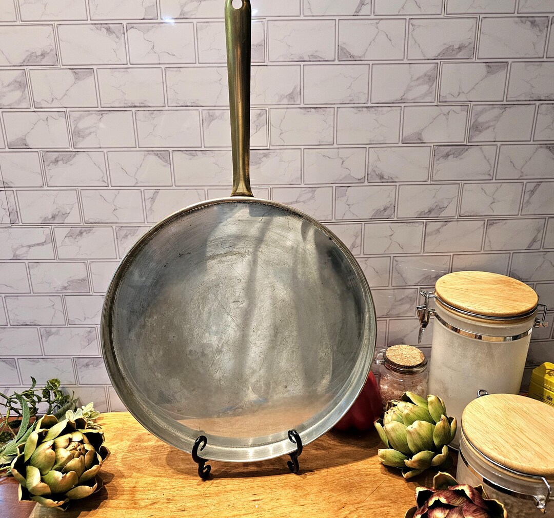 Vintage European Copper and Brass Crepe Pan, B&M Portugal, Ready to Use ...