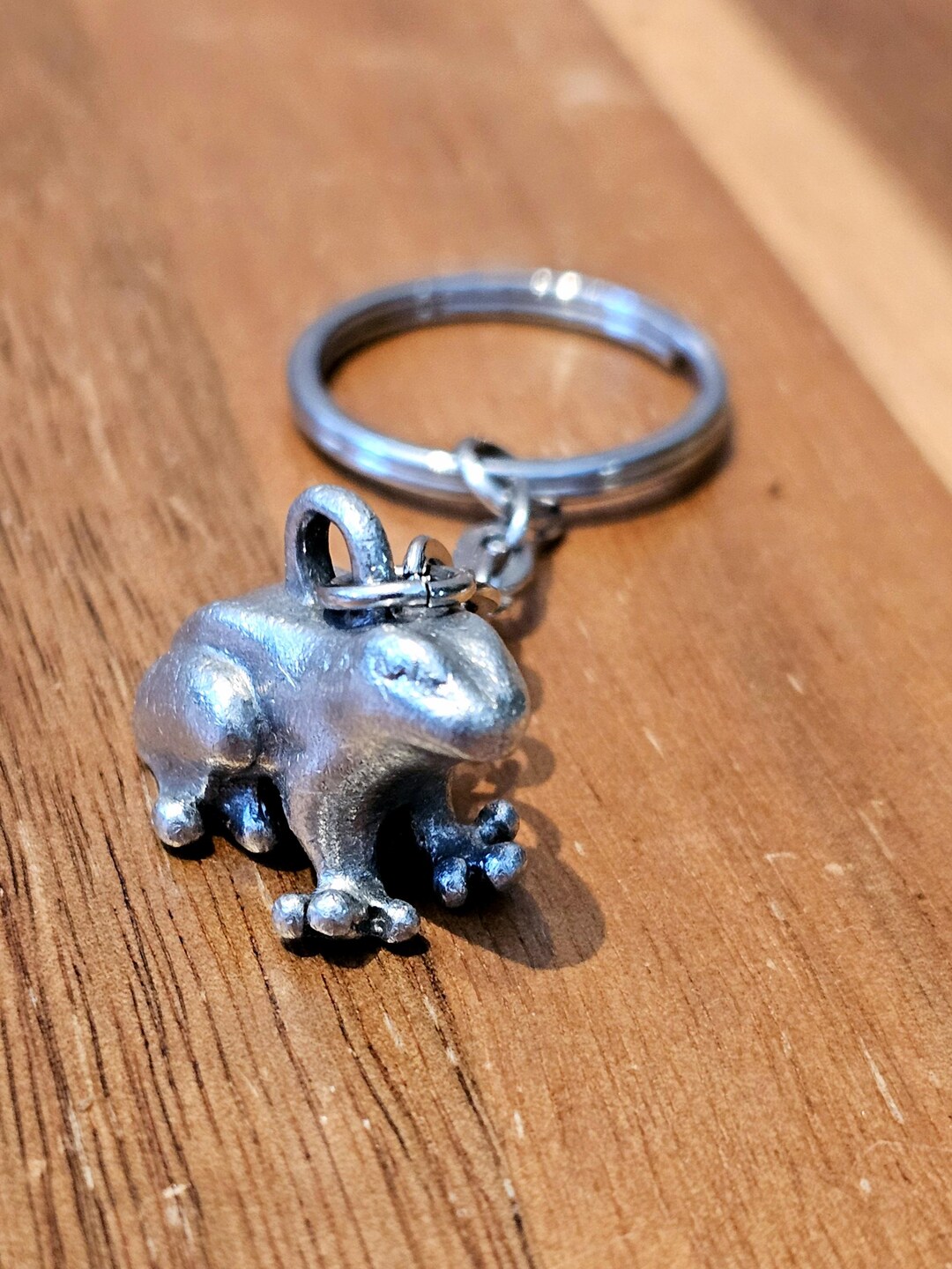 Vintage Pewter Frog Key Chain. Symbol of Good Fortune, Change. Made by ...