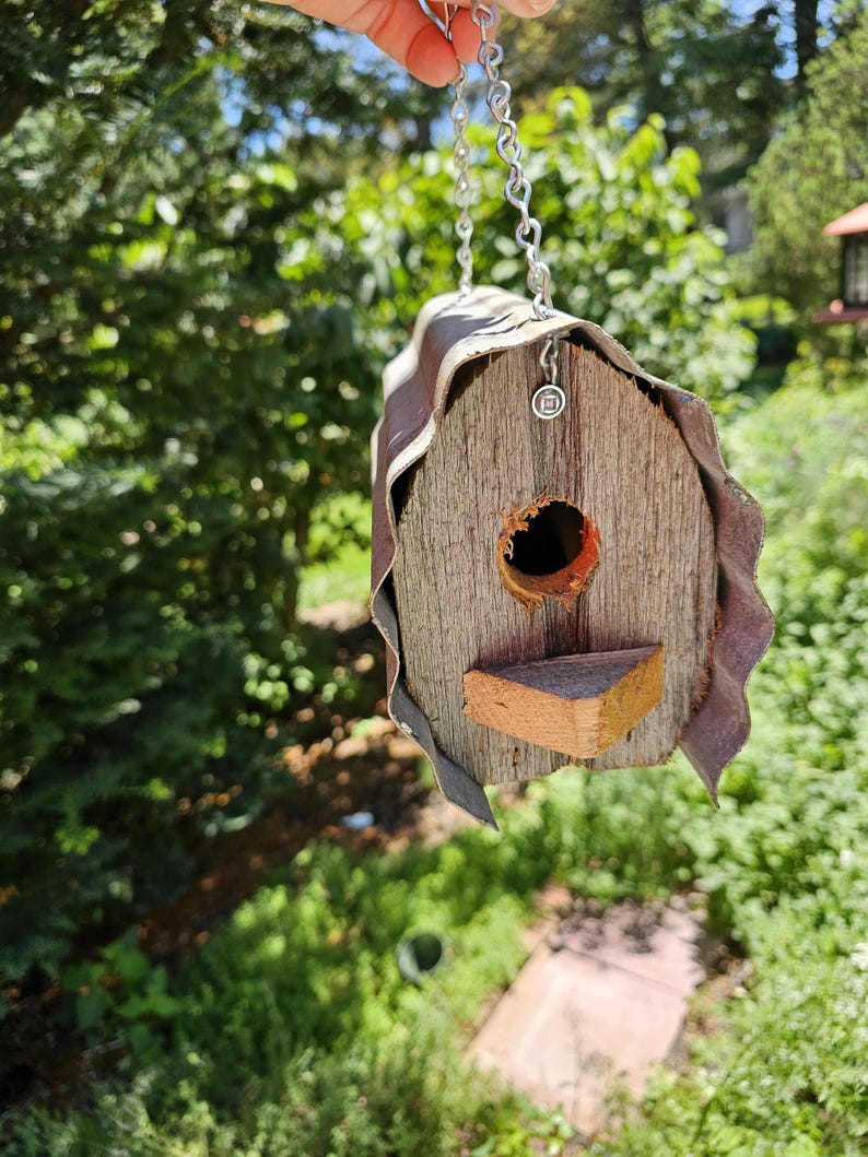 Amish Bird House Made From 1800's Barn Wood With Corrugated Metal Roof ...