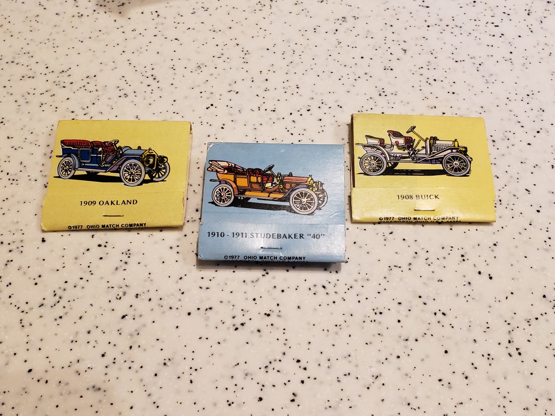 Vintage Match Book Set Celebrating the Studebaker, Buick and Oakland ...