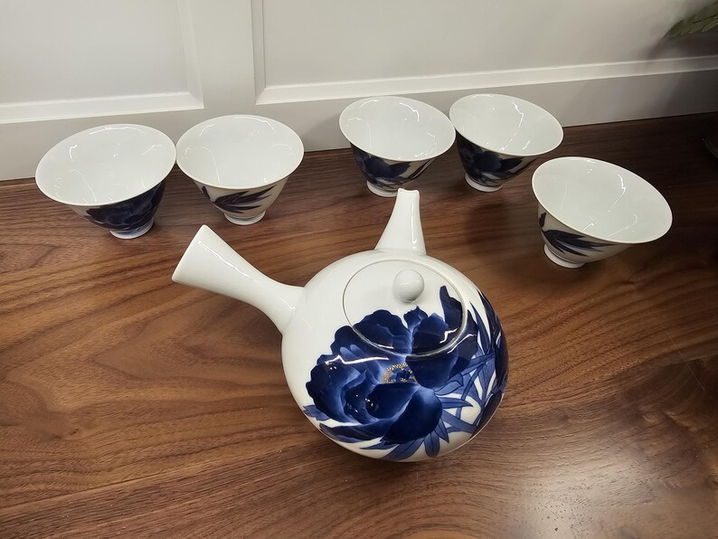 Vintage Koransha Arita Tea Set. Kyusu Side Handle Teapot and 5 Cups ...