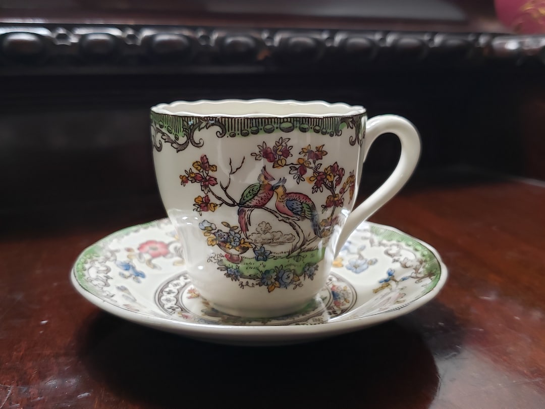 Vintage Spode Demitasse Teacup & Sauce. Pattern Called Eden. - Etsy