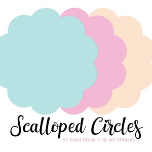 Scalloped Circles Pastel Clip Art Commercial Use, Instant Download ...
