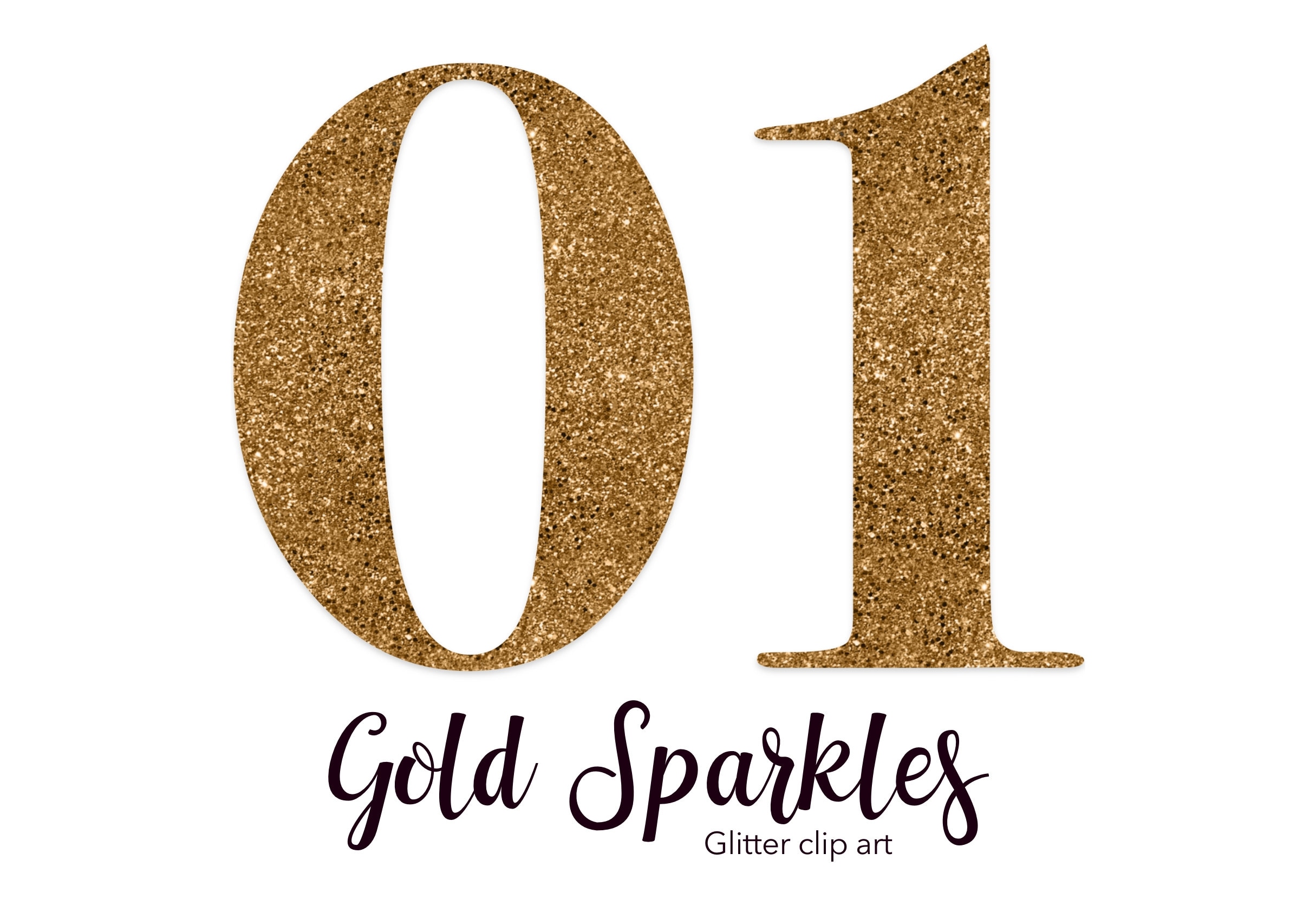 Gold Glitter Clip Art Numbers, Free Commercial Use, Instant Digital ...