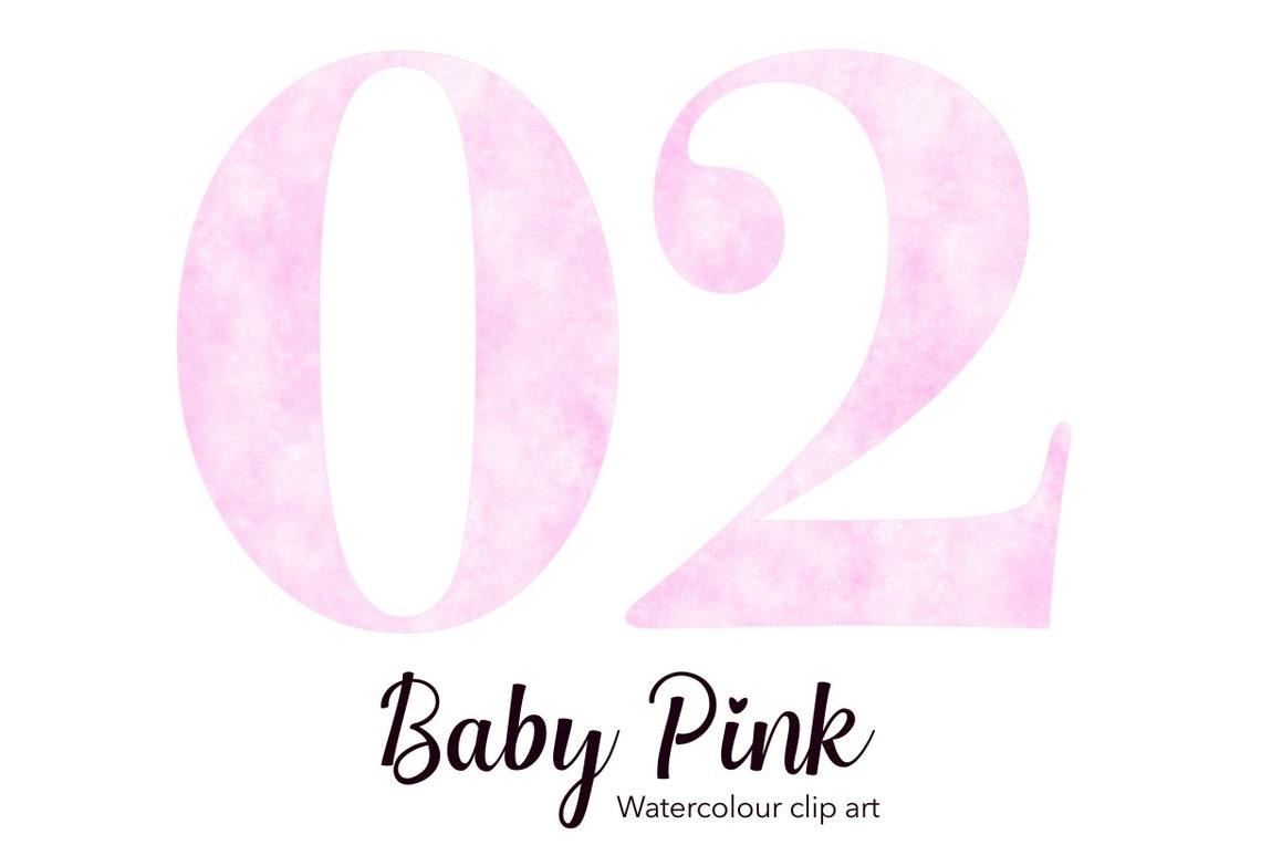 Baby Pink Watercolour Clip Art Numbers, Free Commercial Use, Instant ...