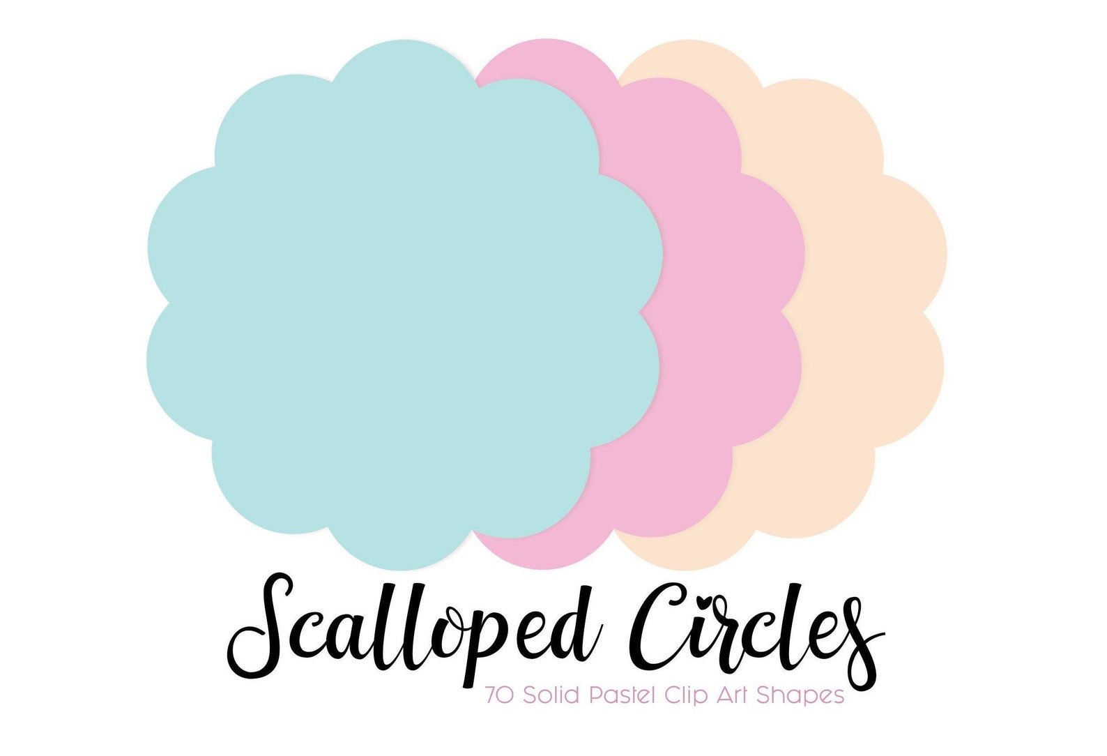 Scalloped Circles Pastel Clip Art Commercial Use, Instant Download ...