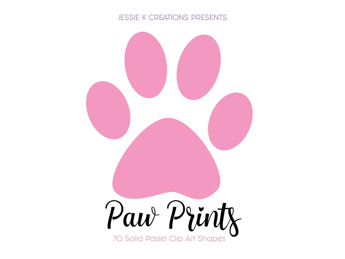 Pastel Paw Print Clip Art Shapes Commercial Use Pastel Paw | Etsy