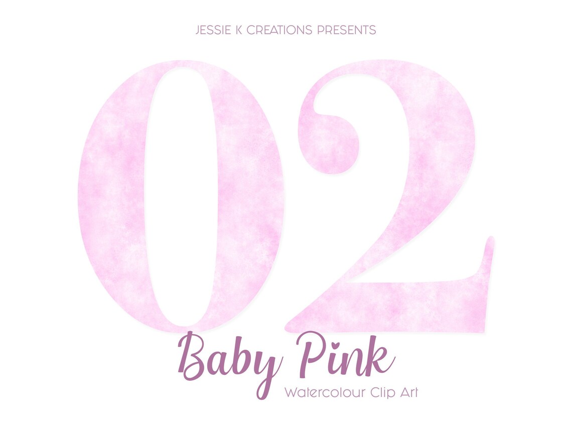 Baby Pink Watercolour Clip Art Numbers Commercial Use - Etsy