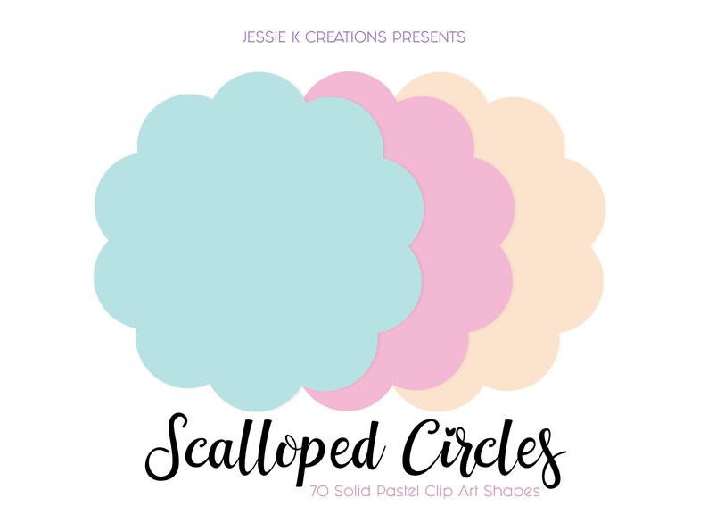Scalloped Circles Pastel Clip Art Commercial Use Instant - Etsy