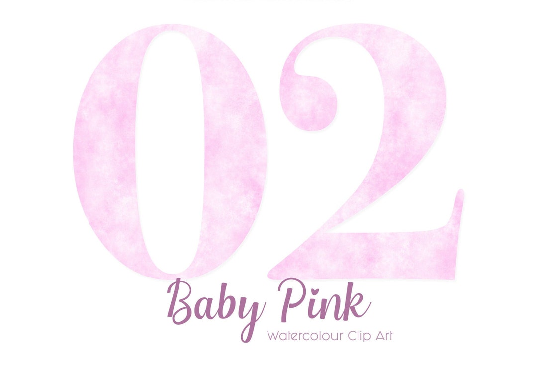 Baby Pink Watercolour Clip Art Numbers Commercial Use - Etsy UK