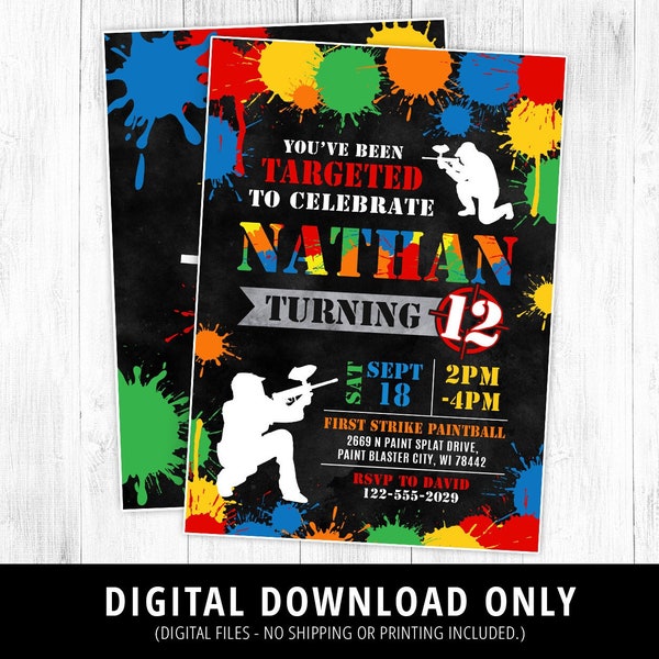 Paintball Invitation - Etsy