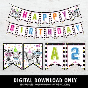 Party Animals Party Banner, Party Animals Birthday Banner, Printable ...