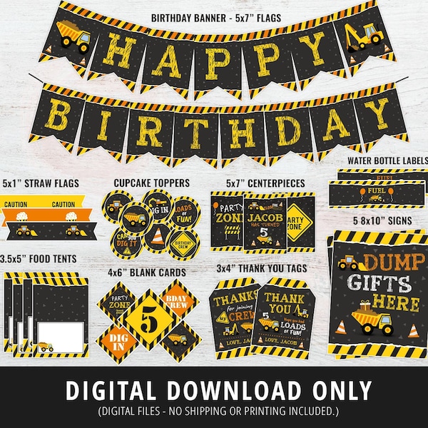 Construction Birthday Decorations - Etsy