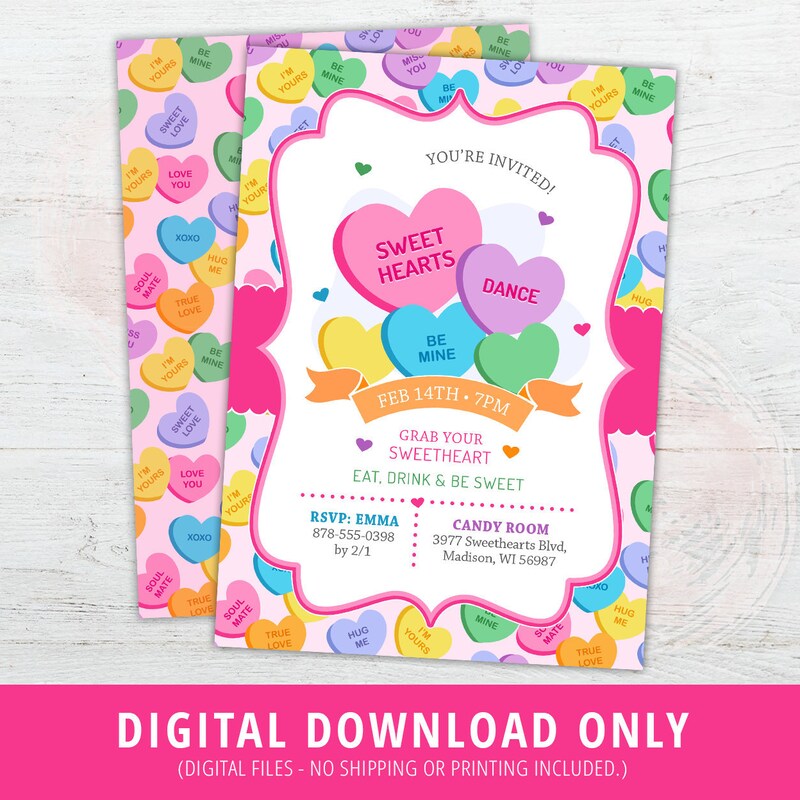 Heart Party Invitations - Etsy
