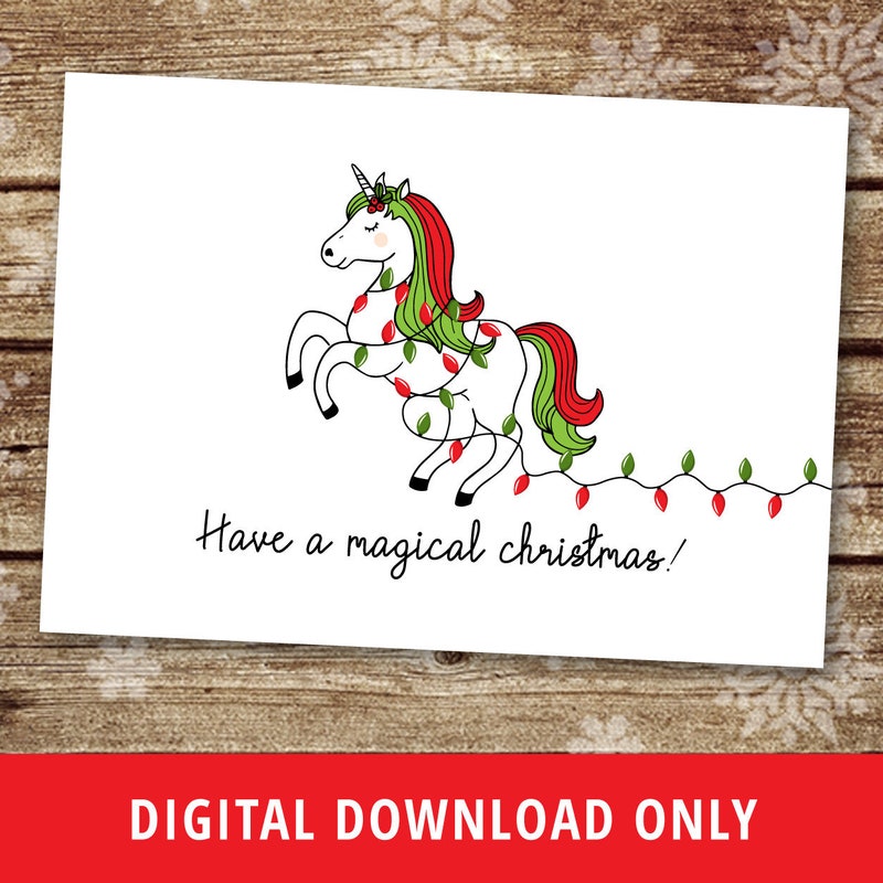 Unicorn Christmas Cards - Etsy