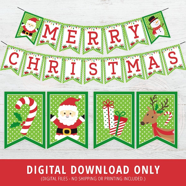 Merry Christmas Banner - Etsy