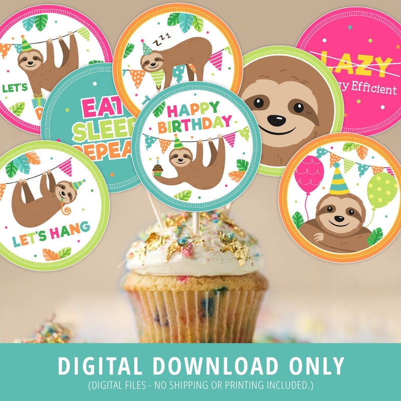 Sloth Cake Topper Birthday - Etsy