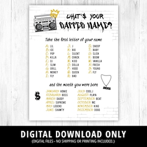 What's Your Rapper Name Sign, Rapper Party Sign, Rapper Hip Hop ...