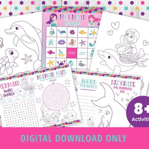 Mermaid Games Printable Bundle, Mermaid Under the Sea Activity Pages ...