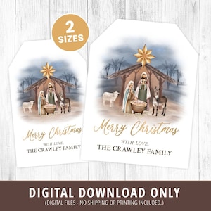 Christmas Nativity Gift Tag, Religious Christmas Gift Tags, Christmas ...