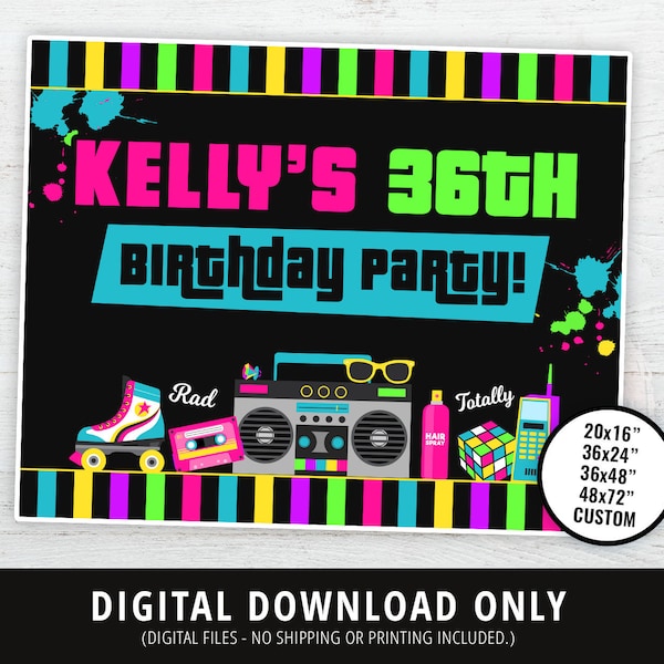 80s Party Banner - Etsy