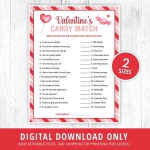 Valentine's Day Candy Match Game, Valentine's Candy Quiz Game ...