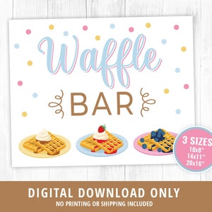 Waffle Bar Sign, Waffles Sign, Waffle Party Sign Decor, Pajamas Party ...