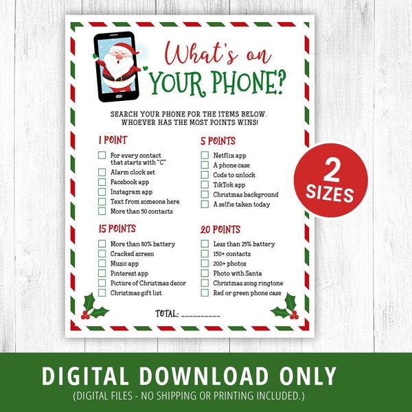 Christmas Whats on Your Phone - Etsy