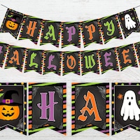 Editable Halloween Banner Canva Template | Printable Happy Halloween ...