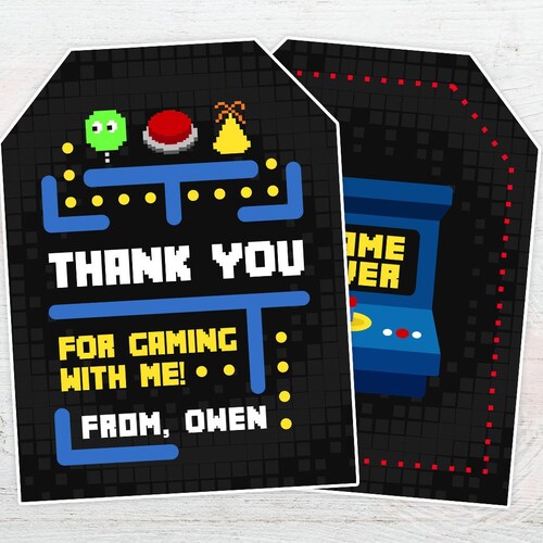 Arcade Party Favor Tags video Game Tags. Printable PDF - Etsy