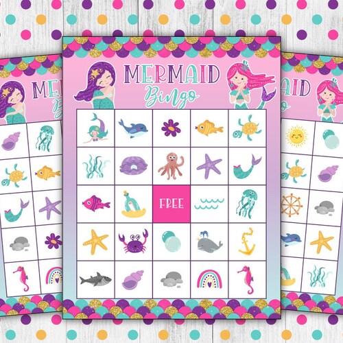 Mermaid Bingo Under the Sea Bingo Mermaid Party Printable - Etsy