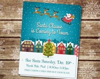 Santa is Coming Flyer - Etsy