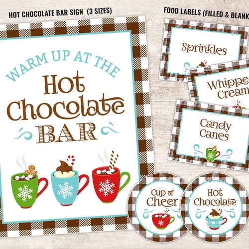Hot Chocolate Bar Labels DIGITAL PRINTABLE Hot Cocoa Bar - Etsy