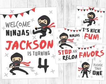Ninja Welcome Birthday Sign - Etsy