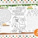 Dinosaur Placemat, Kids Dinosaur Coloring Placemat, Dinosaur Games ...