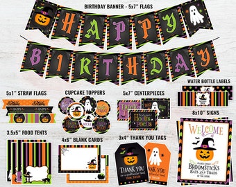 Printable Halloween Birthday Banner - Etsy
