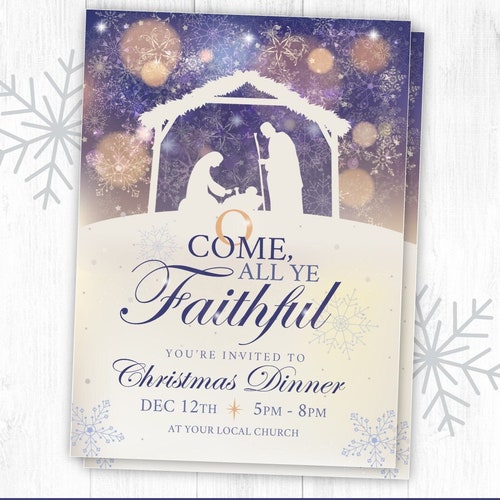 Religious Christmas Invitation Church Christmas Party - Etsy