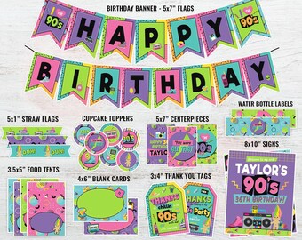 80s 90s Hip Hop Party Food Signs Downloadable Birthday Two - Etsy