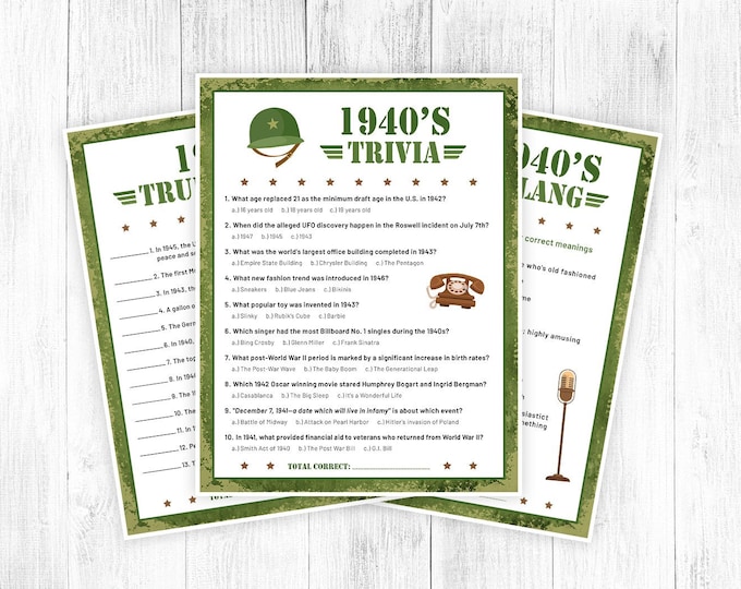 1940s Party Theme, 1940s Decorations Printables, 90th Birthday ...