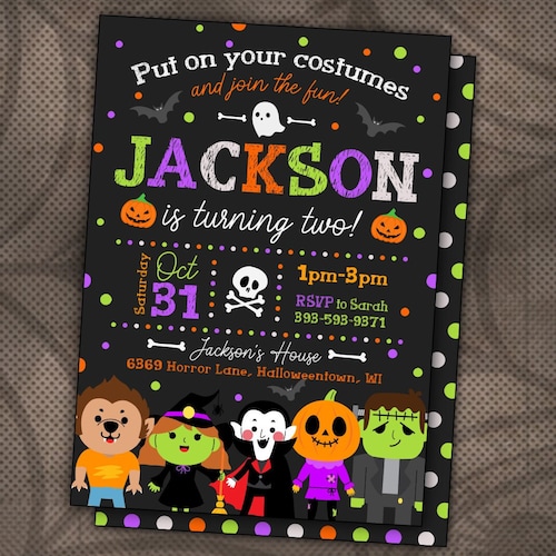Editable Halloween Costume Party Invitation Halloween Birthday - Etsy