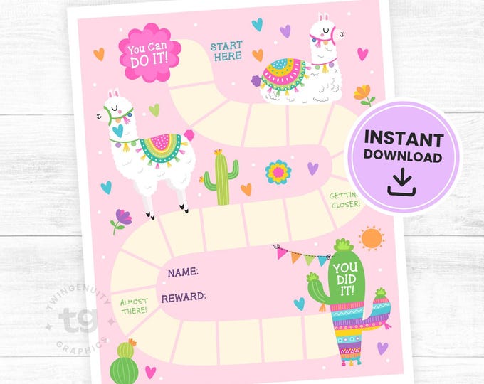Editable Llama Reward Chart for Kids, Llama Routine Chart, Llama Kids ...