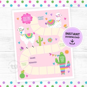 Printable Llama Reward Chart, Llama Reward Chart Kids, Llama Behavior ...