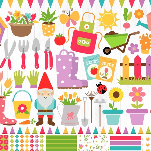 140 Garden Clipart Spring Clipart Bundle Gardening Clipart - Etsy
